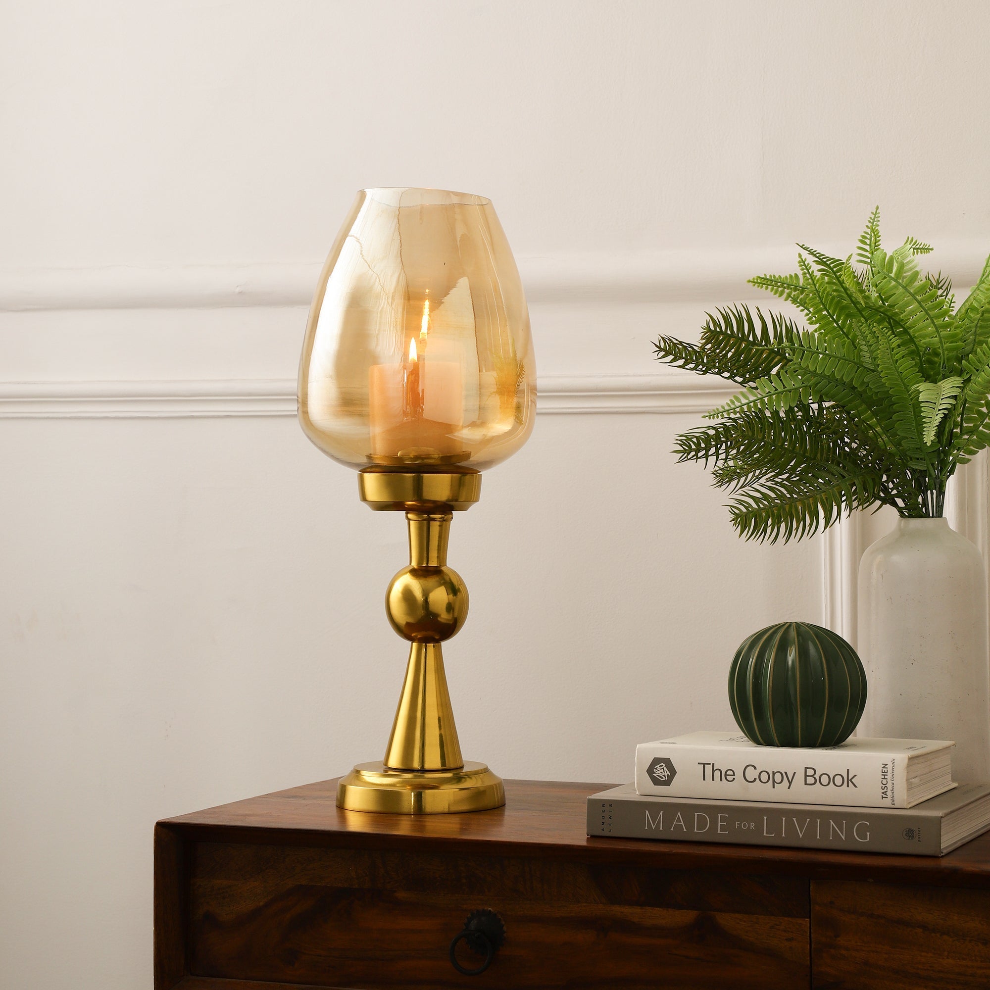 Serene Gold Hurricane Candlestand – Sammsara