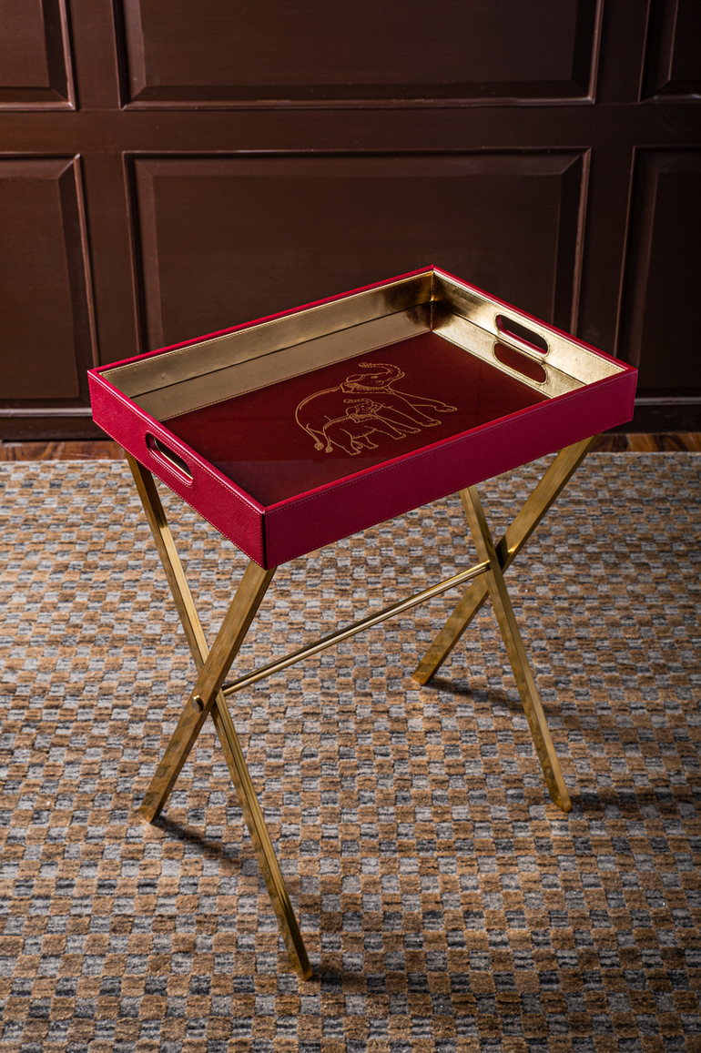 Clover Elephant Gold Butler Tray Table– Sammsara
